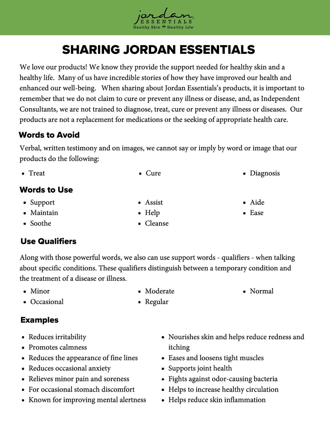 Sharing Jordan Essentials – Words to Use – JE Library