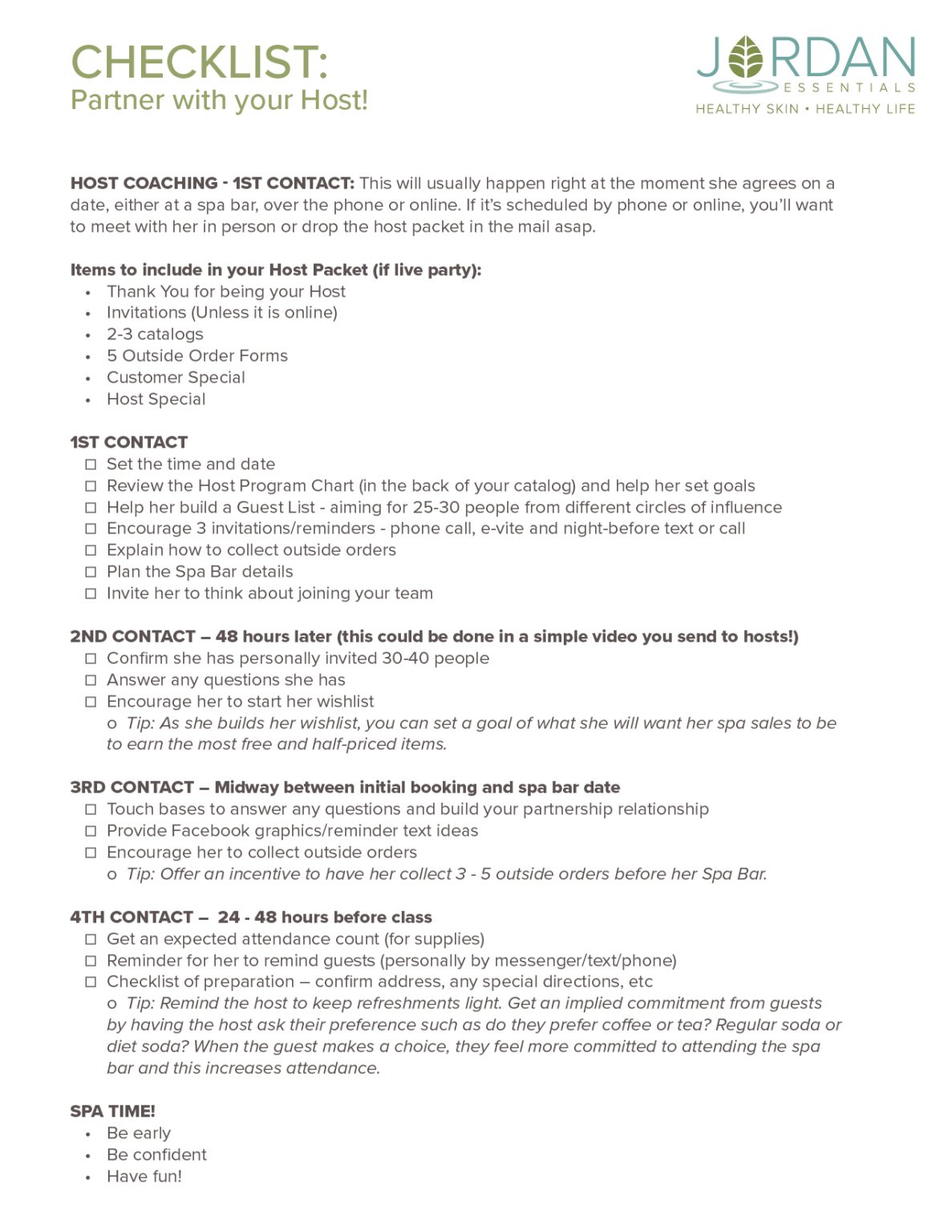 Checklist: Partner with Your Host – JE Library