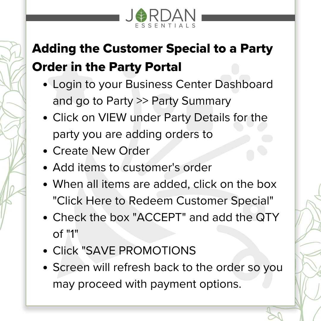 Party Portal Quick Reference – JE Library