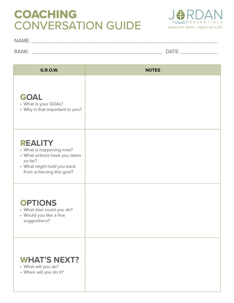 Coaching Worksheets – Coaching Conversation Guide – JE Library