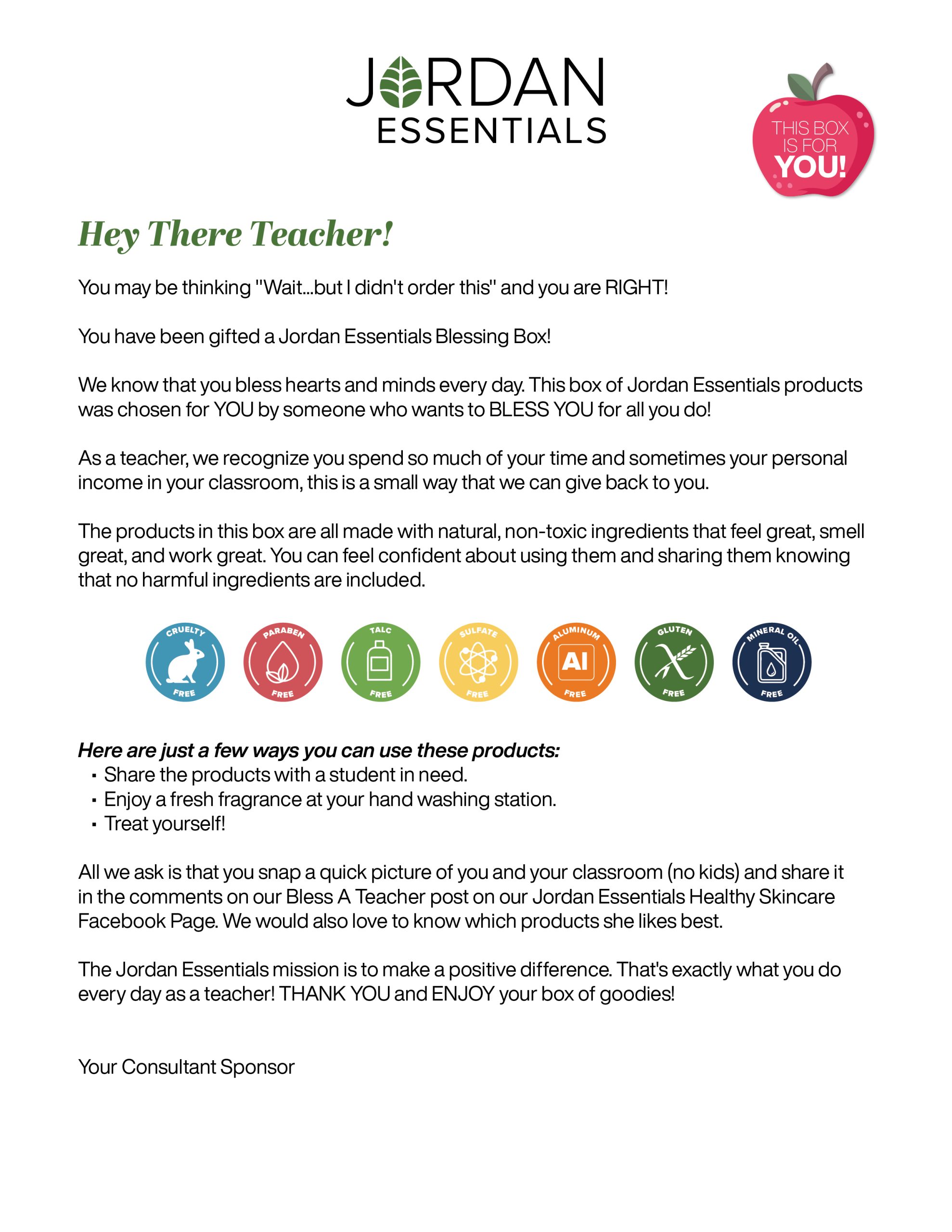 Bless a Teacher Box – JE Library