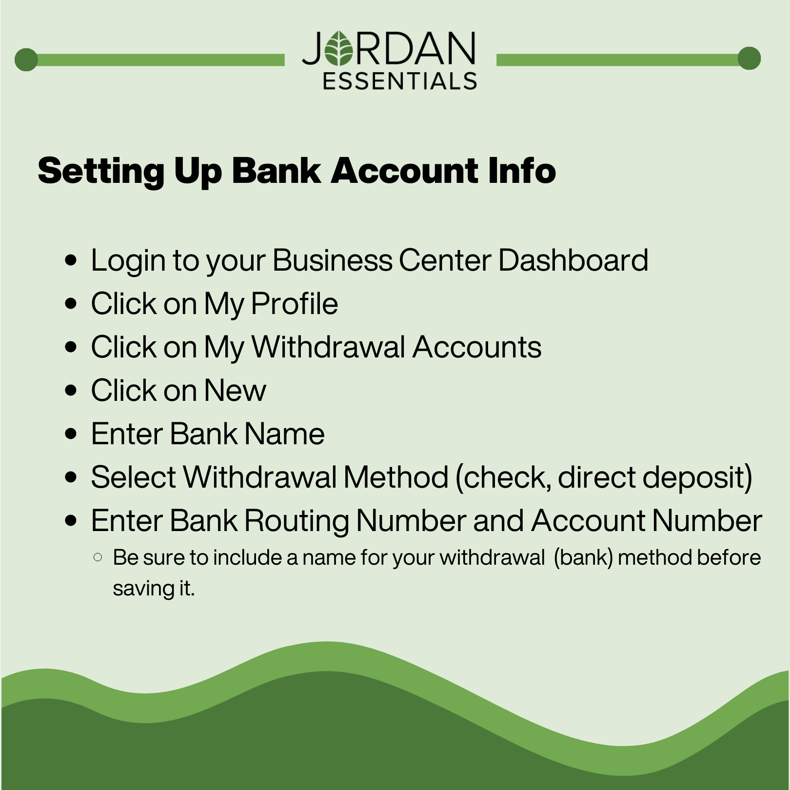 Ewallet and Bank Account Set Up Quick Reference – JE Library