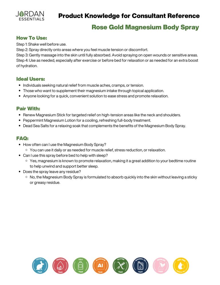 Product Knowledge Sheets – JE Library